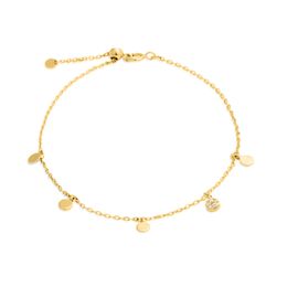 Luxenter Armreif aus 925er Sterlingsilber mit gl&auml;nzenden Zirkonia in 18k Gelbgold - Circle
