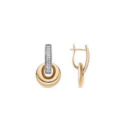 Luxenter Ohrringe mit 18-kar&auml;tigem Gelbgold-Finish und funkelnden Zirkonia-Steinen &ndash; Kipol