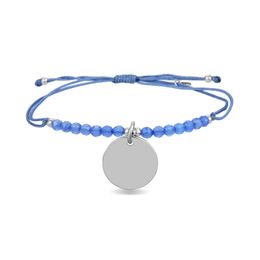 Luxenter mi sol-Armband aus 925er Sterlingsilber und blauem Achat mit rhodinierter Oberfl&auml;che