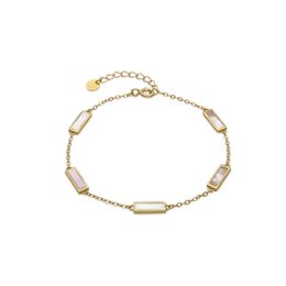 Luxenter-Armband aus 925er Sterlingsilber und wei&szlig;em Perlmutt mit 18k Gold-Finish - Limy