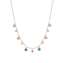 Luxenter-Halskette aus Metalllegierung und mehrfarbigem Zirkonia, gefertigt in 18-karat-Ros&eacute;gold &ndash; Huis