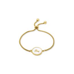 Luxenter-Armband aus wei&szlig;em Perlmutt in 18 Karat Gelbgold - Alphabet