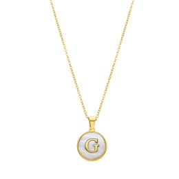 Luxenter-Halskette aus wei&szlig;em Perlmutt in 18 Karat Gelbgold - Alphabet