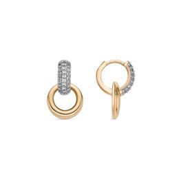 Luxenter Ohrringe mit 18-kar&auml;tiger Gelbgold-Finish und Zirkonia Brilliant &ndash; Eithe