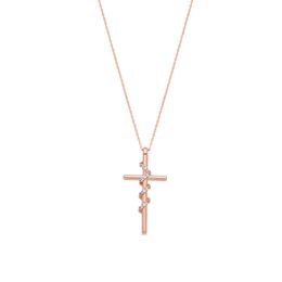 Luxenter-Halskette aus brillantem Metall und Zirkonia-Legierung, verarbeitet in 18-karat-Ros&eacute;gold &ndash; Cruz