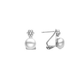 Luxenter 925 Sterling Silber Ohrringe mit rhodinierter wei&szlig;er Perle - Altul