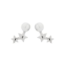 Luxenter 925 Sterling Silber Ohrringe mit rhodinierter wei&szlig;er Perle - Tinvia