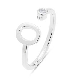 Luxenter 925 Sterling Silber Ring mit rhodiniertem Brillant Zirkonia - Alphabet