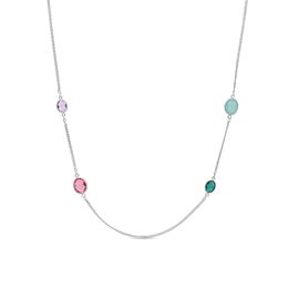 Luxenter mehrfarbige Zirkonia-Halskette in Rhodium &ndash; Nodiya