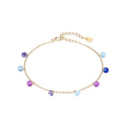 Luxenter Sterling Silber 925 Armband mit Multicolour Zirkonia in 18K Gelbgold - Rolcon
