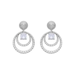 Luxenter 925 Sterlingsilber- und Brilliant Zirconia-Ohrringe mit Rhodium-Finish &ndash; Metrih