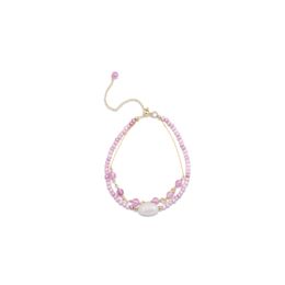Luxenter-Armband, Metalllegierung Ekhao und rosa Turmalin 18K vergoldet