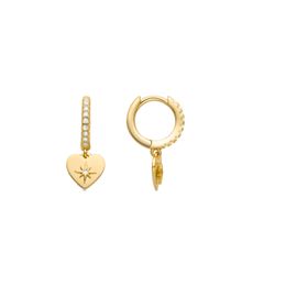 Luxenter Ohrringe aus 925er Sterlingsilber mit Brillanz-Zirkonia, 18 Karat vergoldet &ndash; Saita