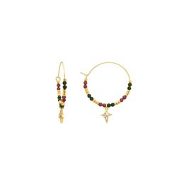 Luxenter Ohrringe aus 925er Sterlingsilber mit Zirkonia, gl&auml;nzend, 18 Karat Gold-Finish &ndash; Paila