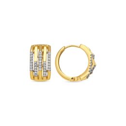 Luxenter Ohrringe mit 18-kar&auml;tiger Gelbgold-Finish und Brillantstrahl-Zirkonia &ndash; Userax