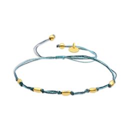 Luxenter-Armband aus dunkelgr&uuml;ner Baumwolle und Metalllegierung mit Rhodium-Finish &ndash; Buawe