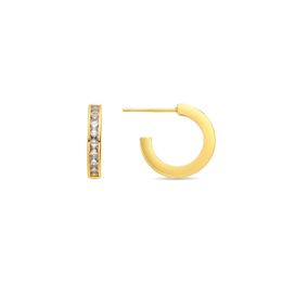 Luxenter Ohrringe mit gl&auml;nzendem Zirkonia 18k Gold Finish - Daver