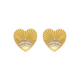 Luxenter Ohrringe mit gl&auml;nzenden Zirkonia 18k goldfarben - Kripo