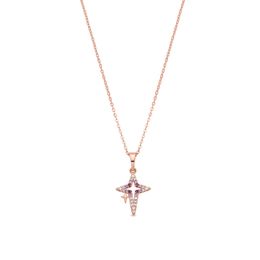 Luxenter-Halskette aus brillantem Metall und Zirkonia-Legierung, gefertigt in 18-karat-Ros&eacute;gold &ndash; Kailial