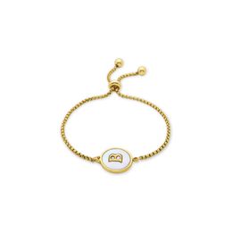 Luxenter-Armband aus wei&szlig;em Perlmutt in 18 Karat Gelbgold - Alphabet