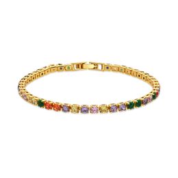 Luxenter-Armband aus Metalllegierung und mehrfarbigem Zirkonia, gefertigt in 18-karat-Gelbgold &ndash; Jyamia