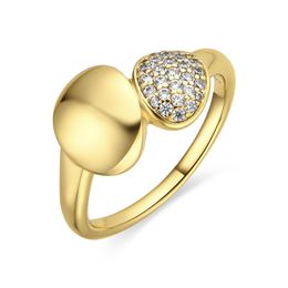 Luxenter Ring mit 18-kar&auml;tiger Gelbgold-Finish und funkelndem Zirkonia &ndash; Ridoom
