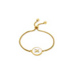 Luxenter-Armband aus wei&szlig;em Perlmutt in 18 Karat Gelbgold - Alphabet