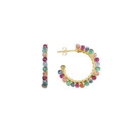 Luxenter Multicolour Kristall Ohrringe aus 18K Gelbgold - Aiel