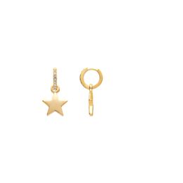 Luxenter 18K Gelbgold plattierte Brillant Zirkonia Ohrringe - Star