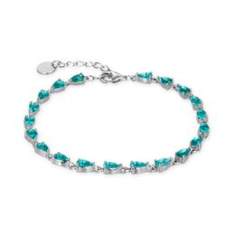Luxenter-Armband, 925 Sterling Silber Muanyala und Smaragdzirkonia rhodiniert