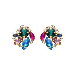 Luxenter Blue Crystal Ohrringe in 18k Gelbgold - Nyuva