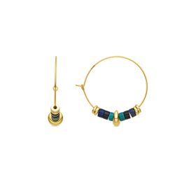 Luxenter 925 Sterling-Silber- und Malachit-Ohrringe mit 18-karat-Gelbgold-Finish &ndash; Darkba