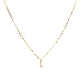 Luxenter Halskette mit gl&auml;nzendem Zirkonia 18k Gold-Finish - Alphabet