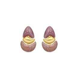 Luxenter Ohrringe in 18 Karat Gelbgold und Fuchsia lackiert &ndash; Ismaly