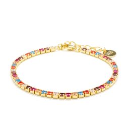 Luxenter 925 Sterling Silber Armband mit mehrfarbigen Zirkonia in 18K Gelbgold - Tahu