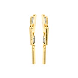Luxenter Ohrringe aus 925er Sterlingsilber mit Zirkonia, 18 Karat Gelbgold-Finish &ndash; Onca