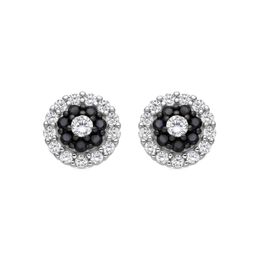 Luxenter 925 Sterling Silber und Onyx Zirkonia rhodiniert Ohrringe - Ziadri