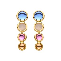 Luxenter Multicolour Kristall Ohrringe aus 18K Gelbgold - Longki
