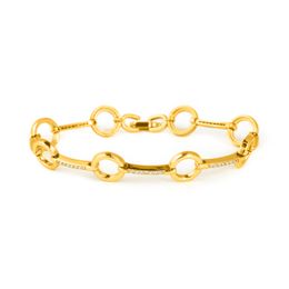 Luxenter Armband mit funkelnden Zirkonia-Steinen, 18 Karat Gelbgold-Finish &ndash; Dimaran