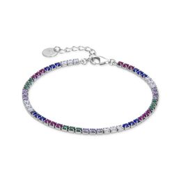 Luxenter 925 Sterling Silber Armband mit mehrfarbigen rhodinierten Zirkonia - Tahu