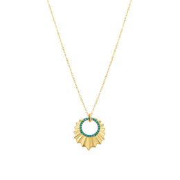 Luxenter Halskette aus hellgr&uuml;nem hydrothermalem Quarz mit 18 Karat Gelbgold-Finish &ndash; Reail