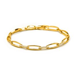Luxenter Armband mit funkelnden Zirkonia-Steinen, 18 Karat Gelbgold-Finish &ndash; Thylo
