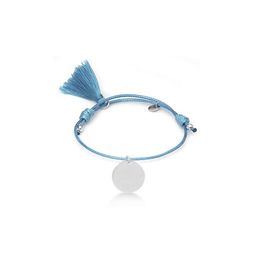 Luxenter 925 Sterling Silber Armband mit rhodinierter blauer Baumwolle - Mi Sol