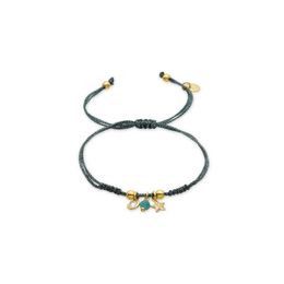 Luxenter Armband aus 925er Sterlingsilber und gr&uuml;nem Kristall in 18k Gelbgold - Star