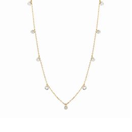 Luxenter Sterling Silber 925 Halskette mit gl&auml;nzenden 18K Gelbgold Zirkonia - Seduction