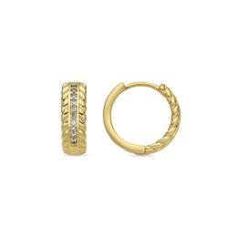 Luxenter Ohrringe mit 18-kar&auml;tiger Gelbgold-Finish und funkelnden Zirkonia-Steinen &ndash; Diadan