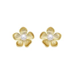 Luxenter Ohrringe mit wei&szlig;en Perlen in 18k Gold - Miclaw