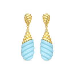 Luxenter Ohrringe sind in 18 Karat Gelbgold und blauem Harz gefertigt &ndash; Rawil