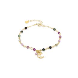 Luxenter 925 Sterling Silber Armband mit Multicolor Kristall in 18K Gelbgold - Duk