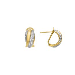 Luxenter Ohrringe aus 925er Sterlingsilber und Zirkonia, 18 Karat Gelbgold-Finish &ndash; Musi